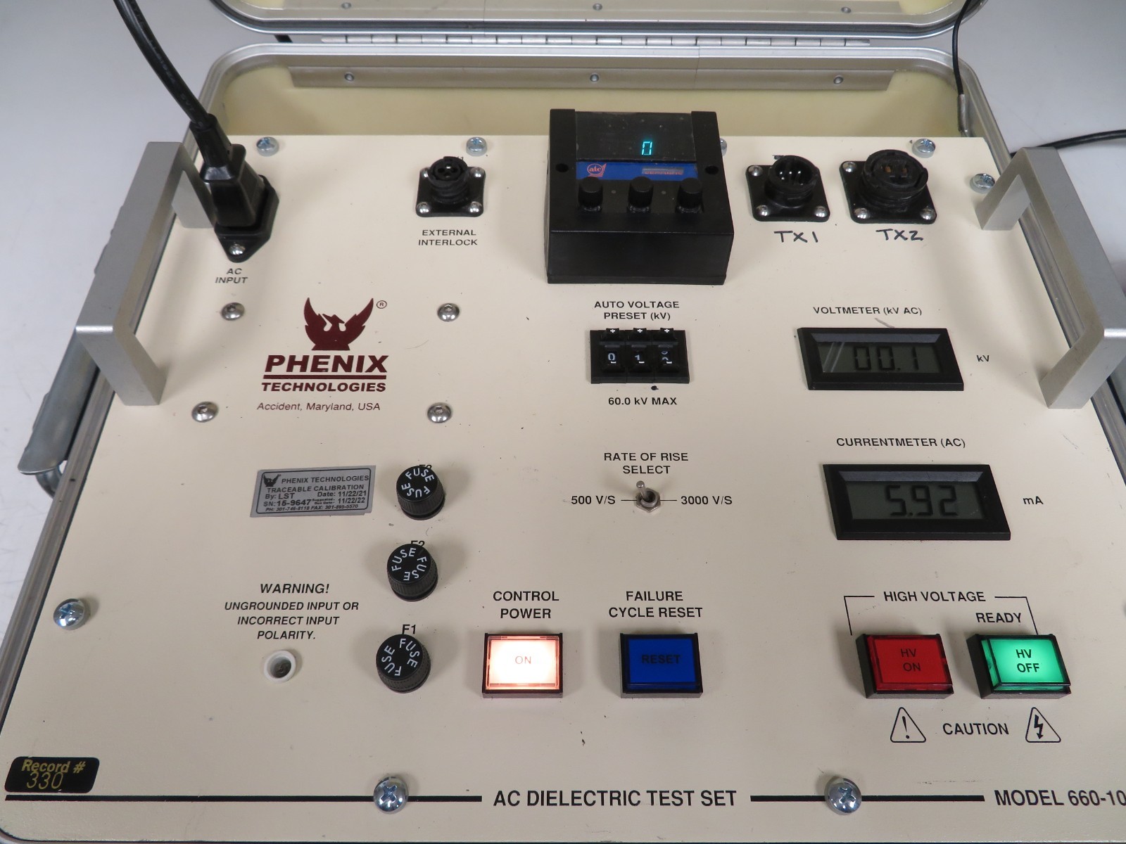 Doble – Phenix 660-10P VACUUM INTERRUPTER TEST SET QE46 – Bullseye ...