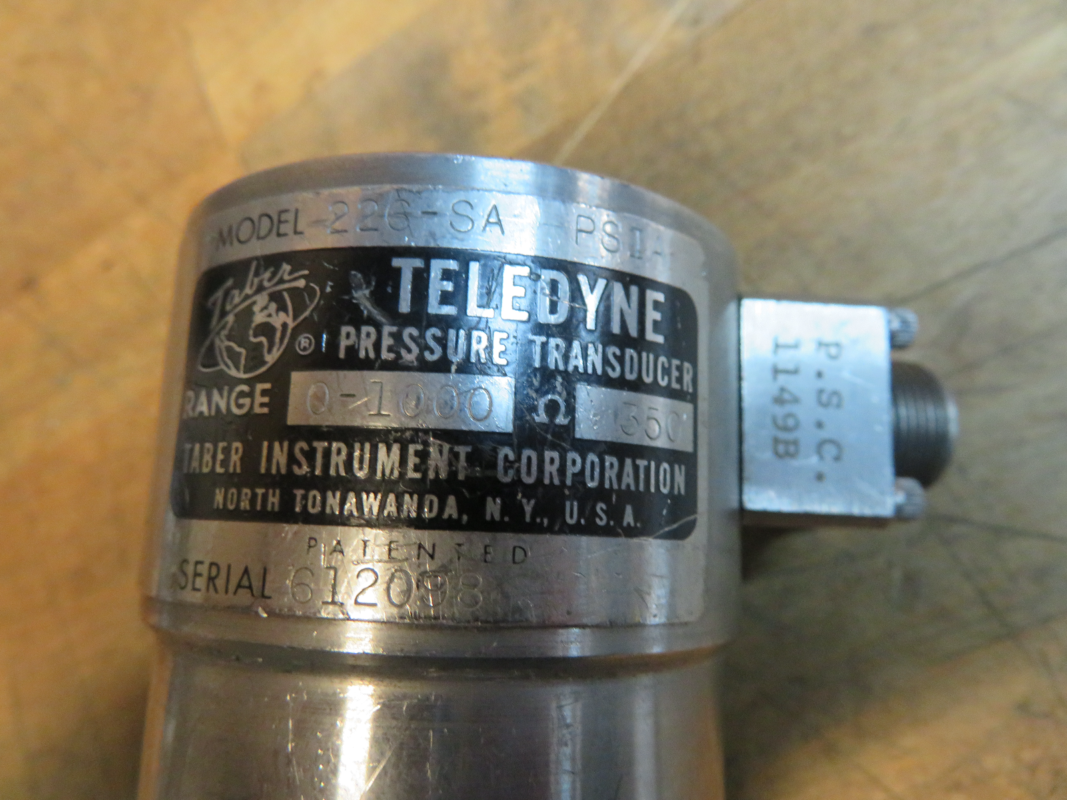 Taber Teledyne – Pressure Transducer – 0-1000 PSI Range – 350 Ohms ...