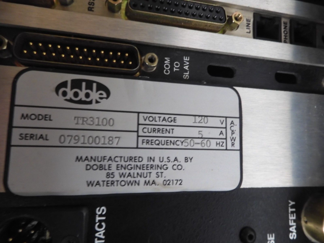 Doble – model TR3100 – Digital Circuit Breaker Test System – PR29 ...