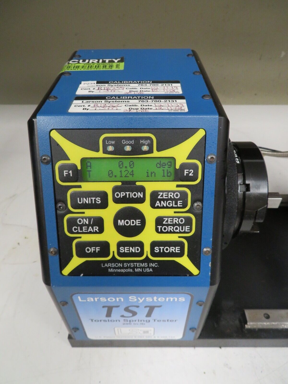 Larson Systems TST-200 Torsion Spring Tester torque / angle tester PZ34 ...