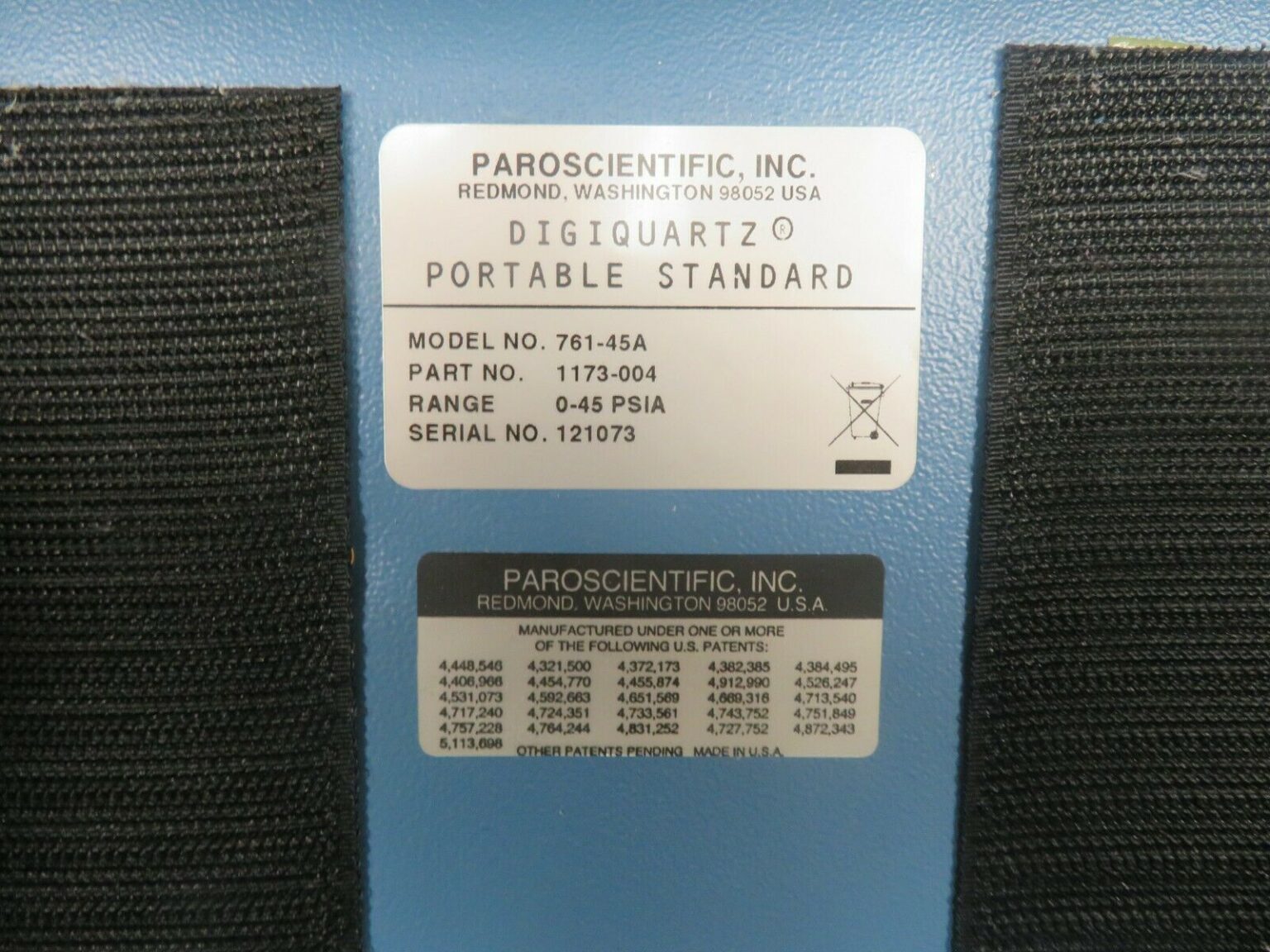 Paroscientific Digiquartz Portable Standard – mdl. 761-45a, 0-45 psia ...