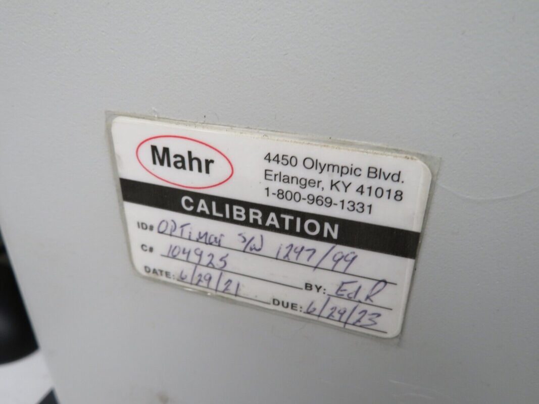 Mahr Optimar 100 Indicator Calibrator CPU Qmsoft – Bullseye Calibration