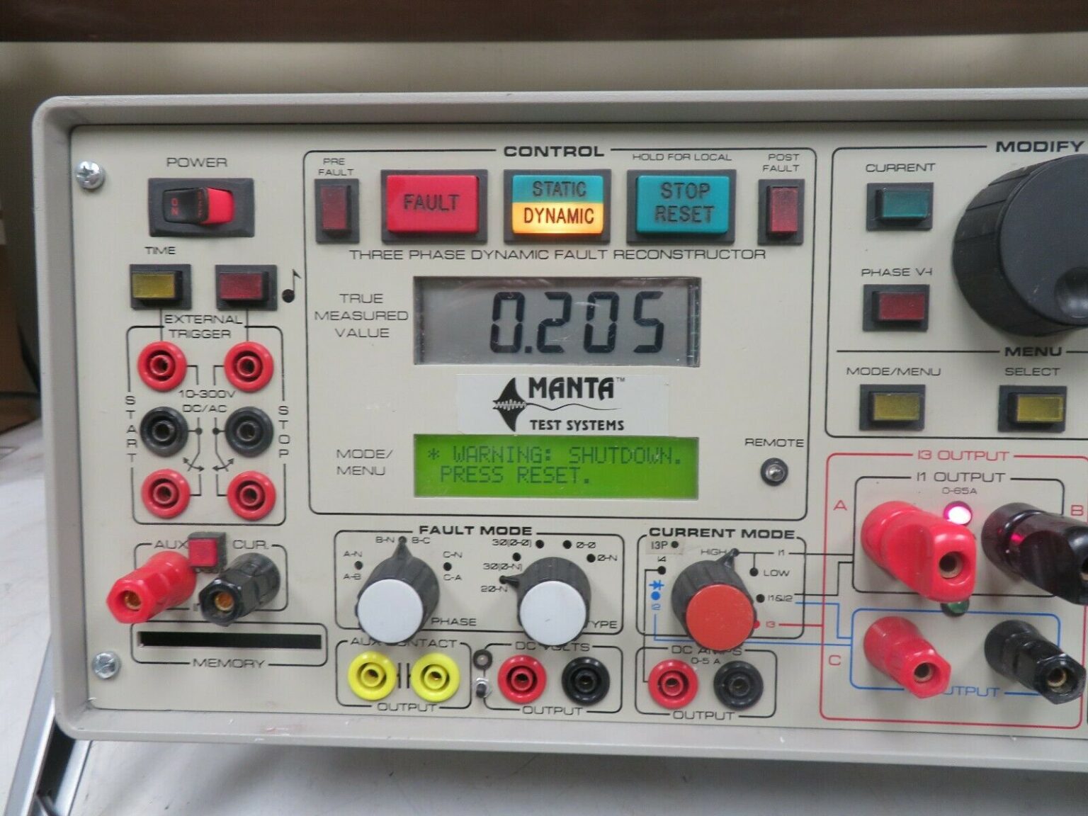 Manta MTS-1710 Protective Relay Test System – Parts/Repair – OQ40 ...