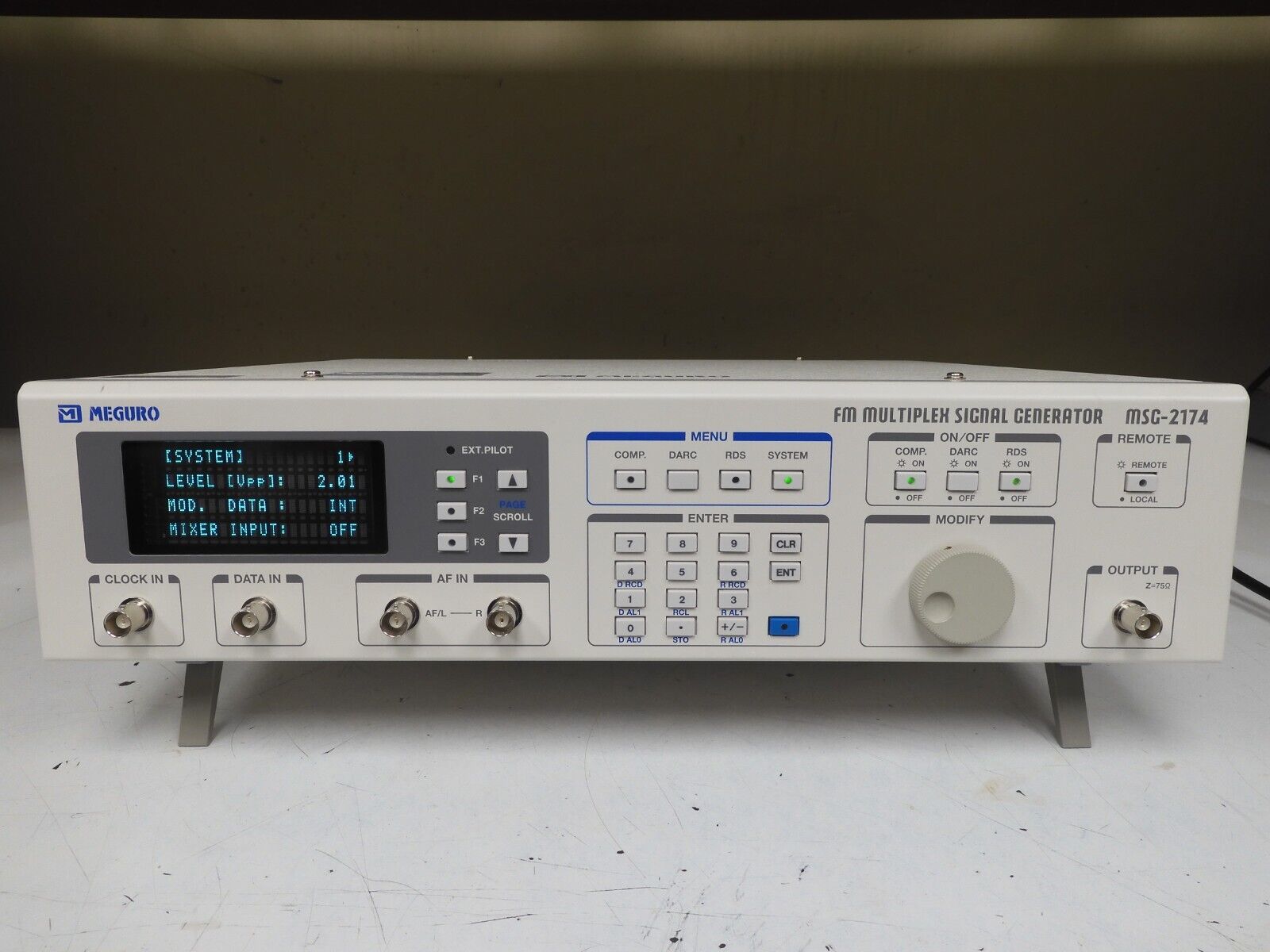 Meguro MSG-2174 FM Multiplex Signal Generator Opt. 006 Mod 105 Rev 109 ...