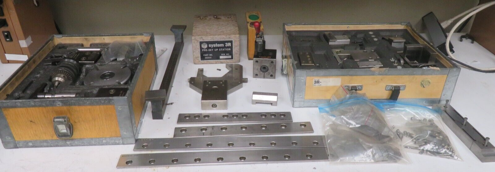 System 3R – Large Lot of EDM Tooling, including Pre-set & SuperVice – PC62 – Bullseye Calibration