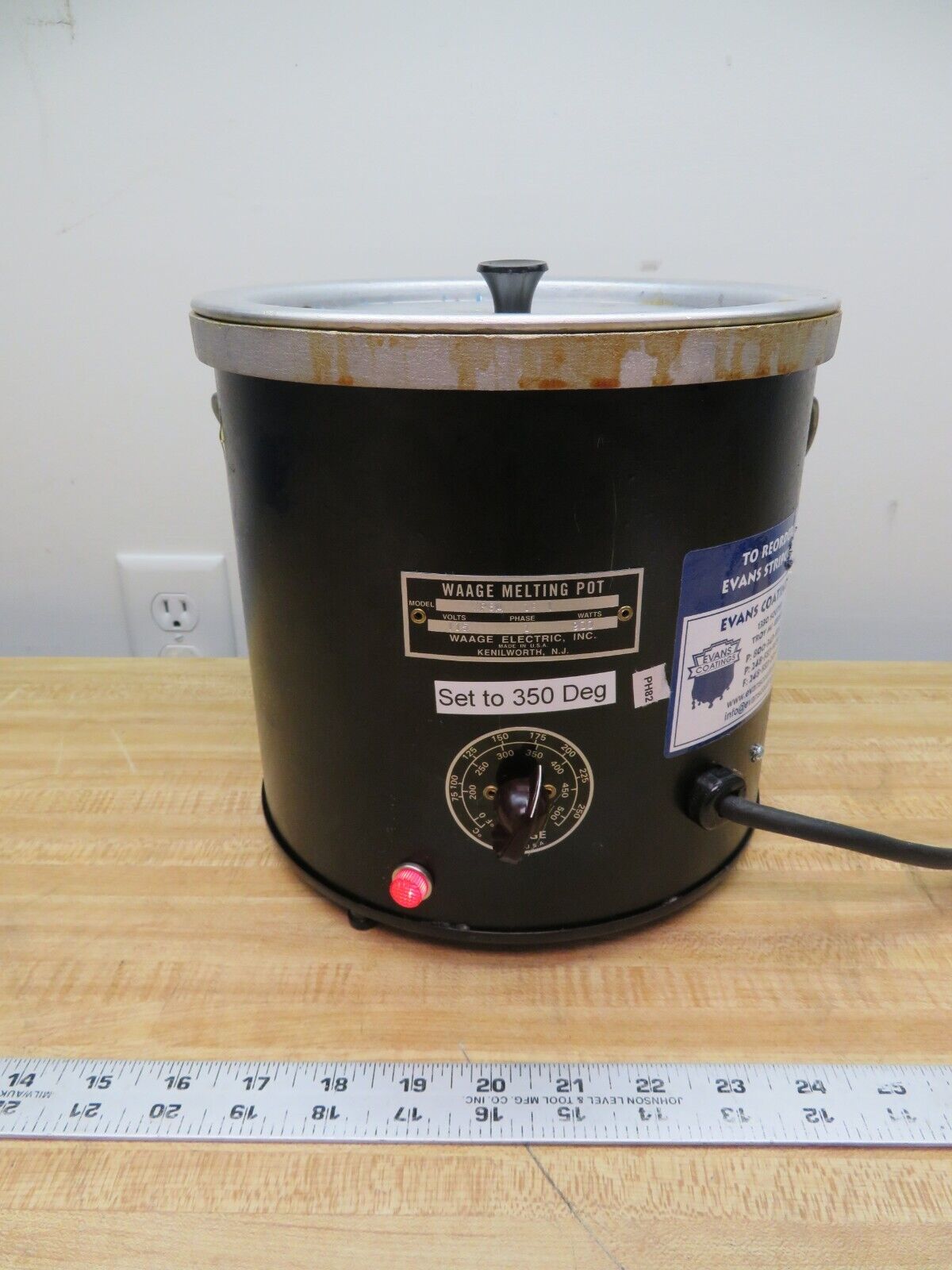 Waage Electric Round Dip Coating Pot WP8A-19-1, 1 Gallon – 51-991-8 ...