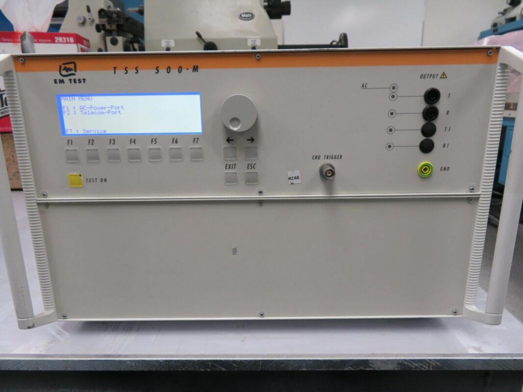 EM Test TSS 500-M-2B Telecom Surge Generator – MZ48 – Bullseye Calibration