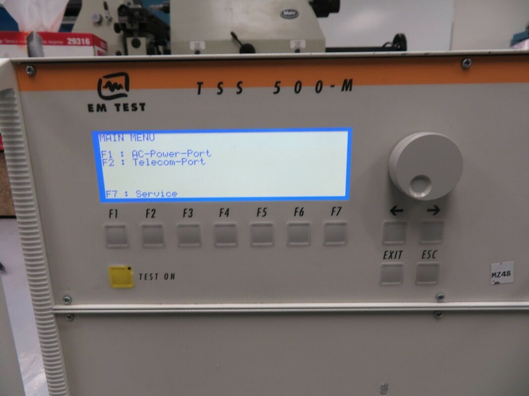 EM Test TSS 500-M-2B Telecom Surge Generator – MZ48 – Bullseye Calibration