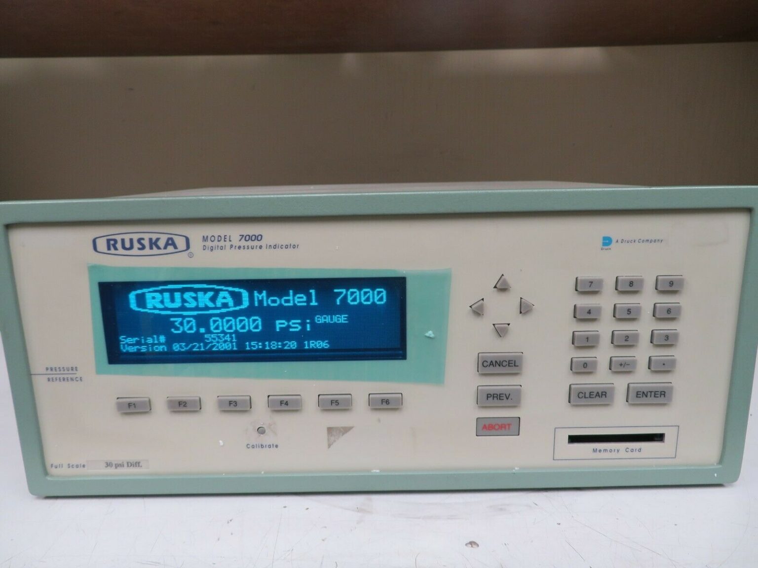 Fluke Ruska Model 7000 Digital Pressure Indicator 30 PSI Differential ...