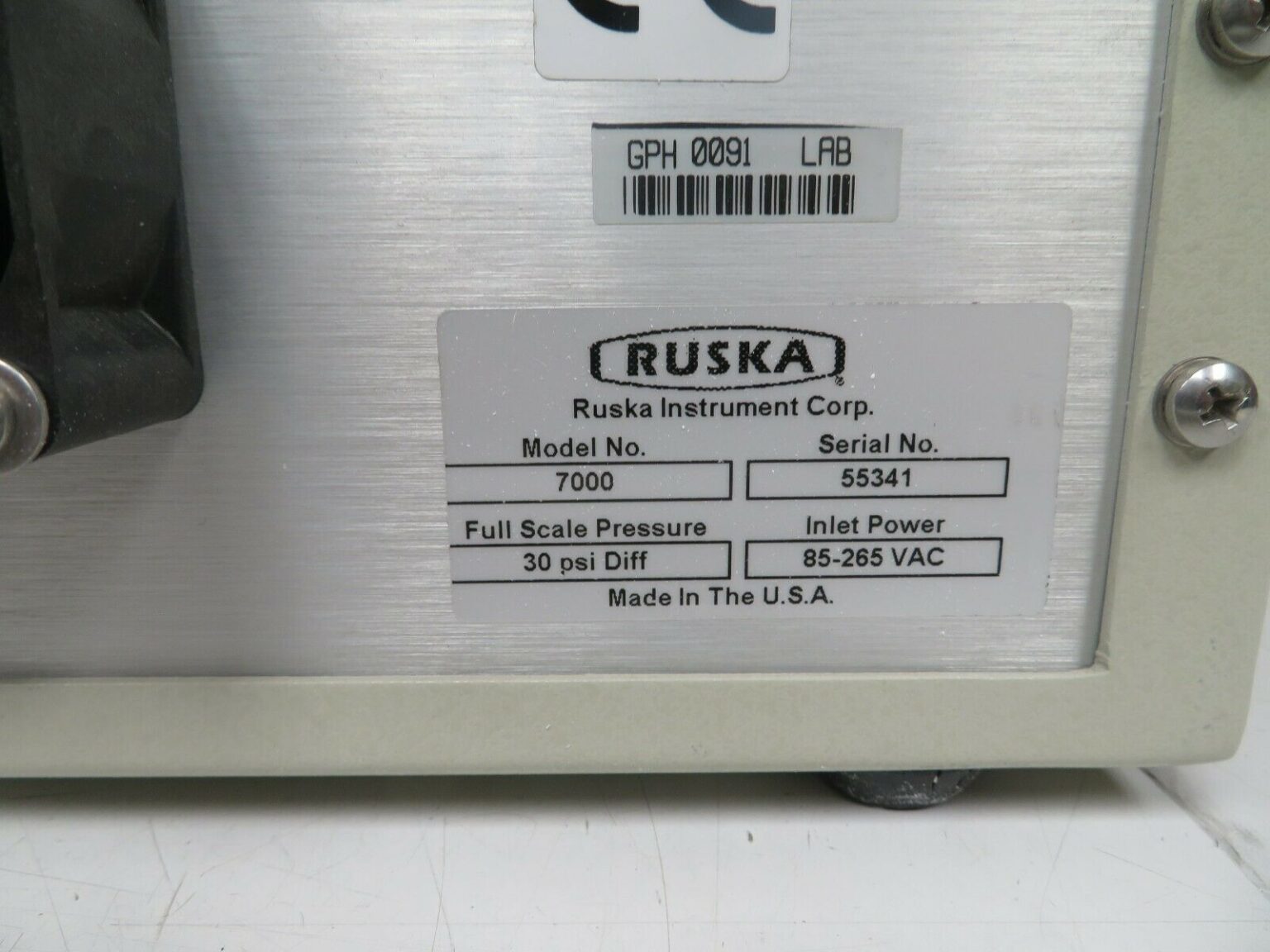 Fluke Ruska Model 7000 Digital Pressure Indicator 30 PSI Differential ...