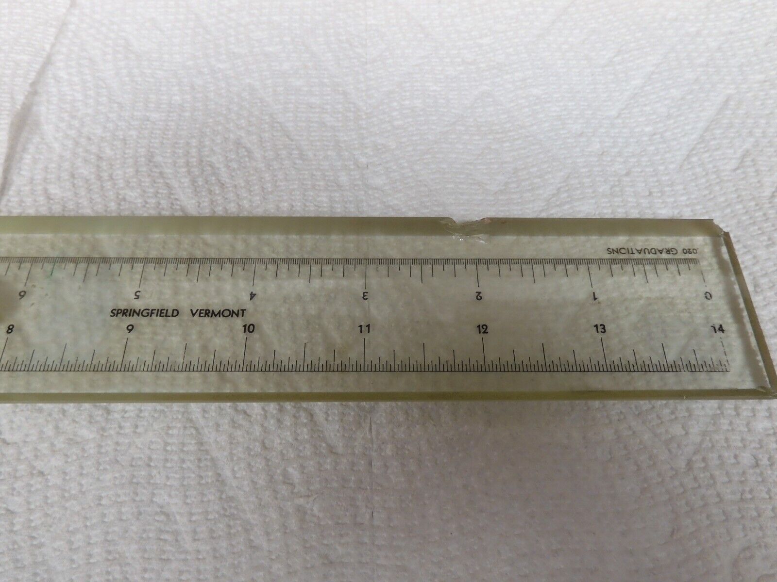 Jones & Lamson – 14" Glass Optical Ruler – Graduated .020" & .03125 ...