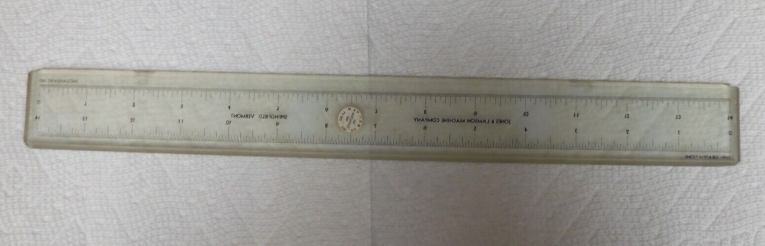 Jones & Lamson – 14" Glass Optical Ruler – Graduated .020" & .03125 ...