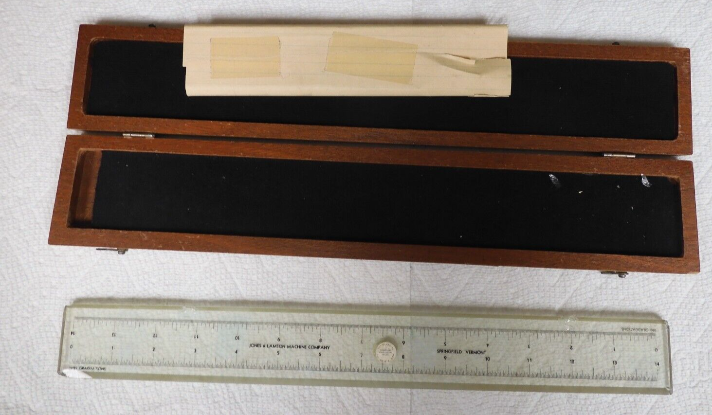 Jones & Lamson – 14" Glass Optical Ruler – Graduated .020" & .03125 ...