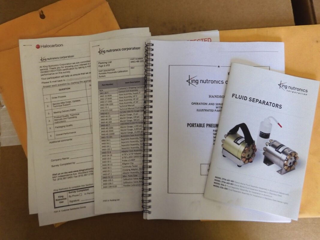 King Nutronics – model 3461-48-101 – Portable Pressure Calibration ...