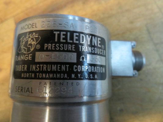 Taber Teledyne – Pressure Transducer – 0-1500 PSI Range – 350 Ohms ...