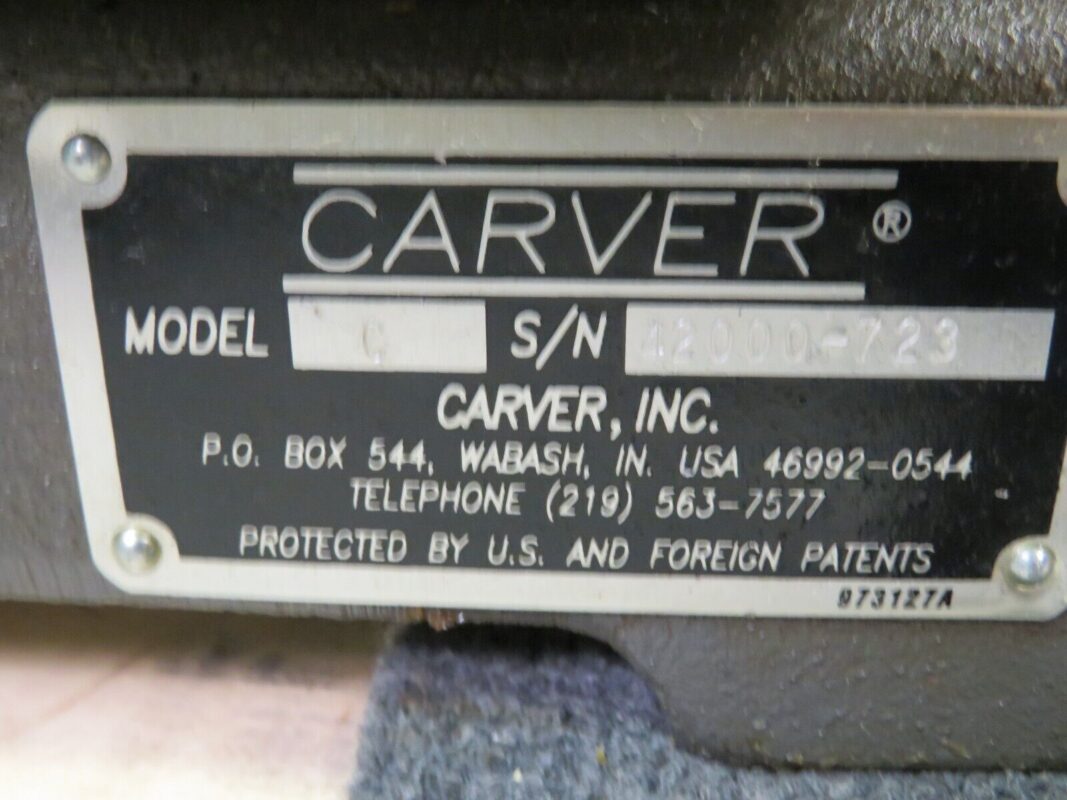 Carver Model 3912 C 12 ton Bench Top Manual Presses – Bullseye Calibration