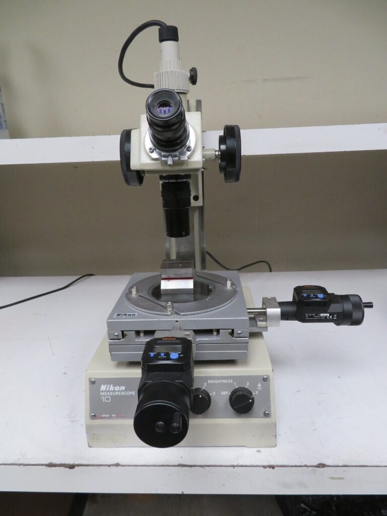 Nikon Measurescope 10 Toolmakers Microscope 10x Lens 10x Eyepiece – Bullseye Calibration