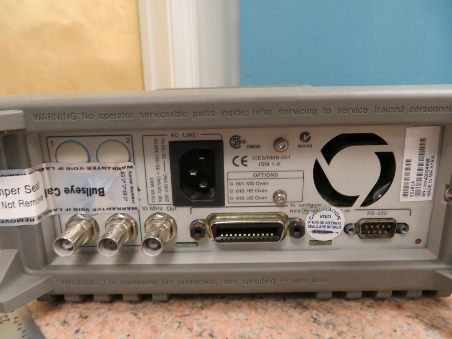 Agilent 53181A 1.5 Ghz Universal Frequency Counter NR10 – Bullseye ...