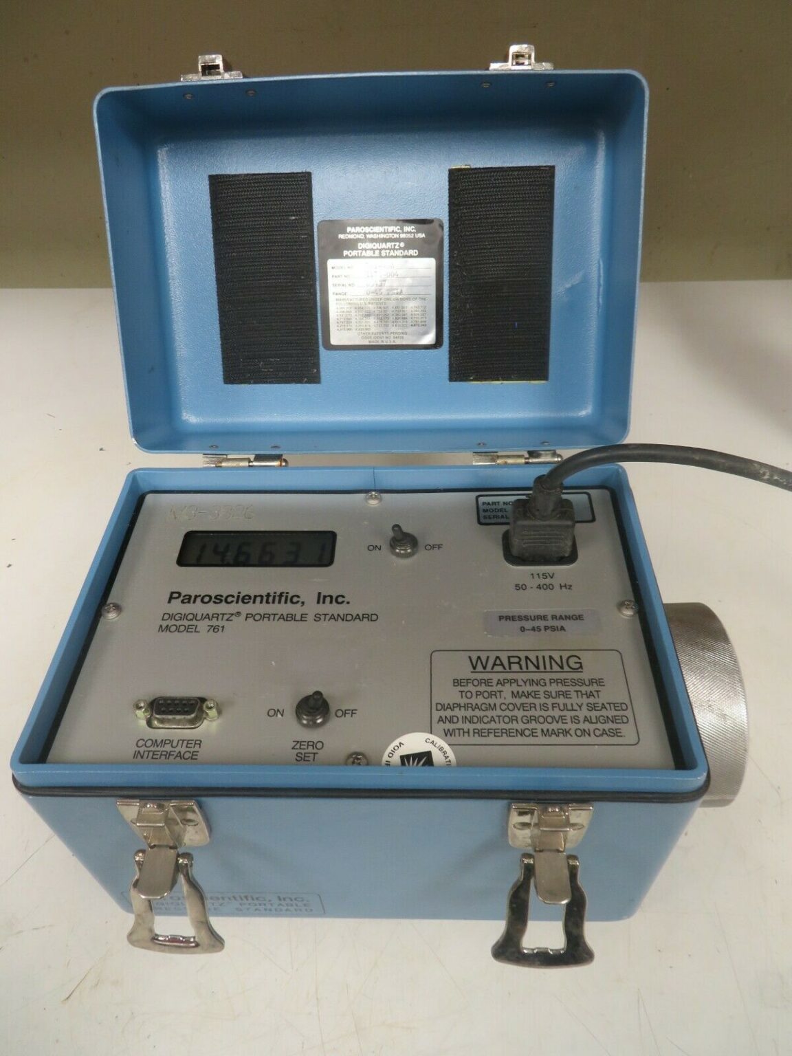 Paroscientific Digiquartz Portable Standard – mdl. 761-45A, 0-45 psia ...