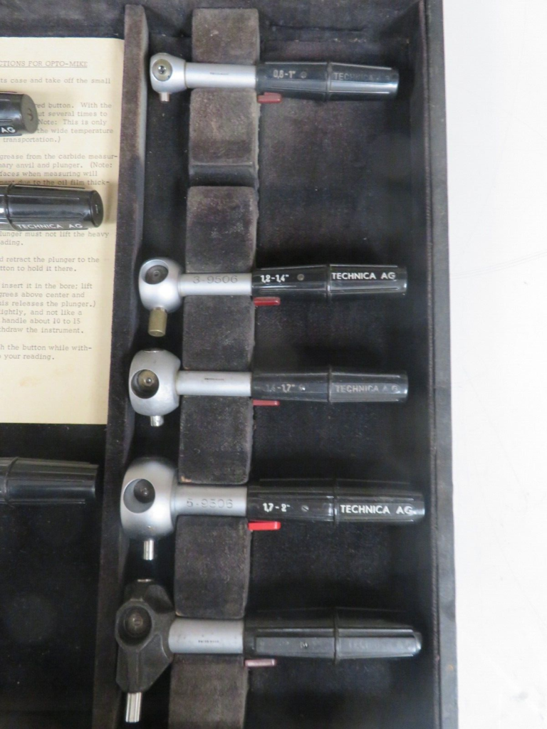SWISS TECHNICA AG OPTO-MIKE OPTICAL BORE GAGE SET .0001"- English ...