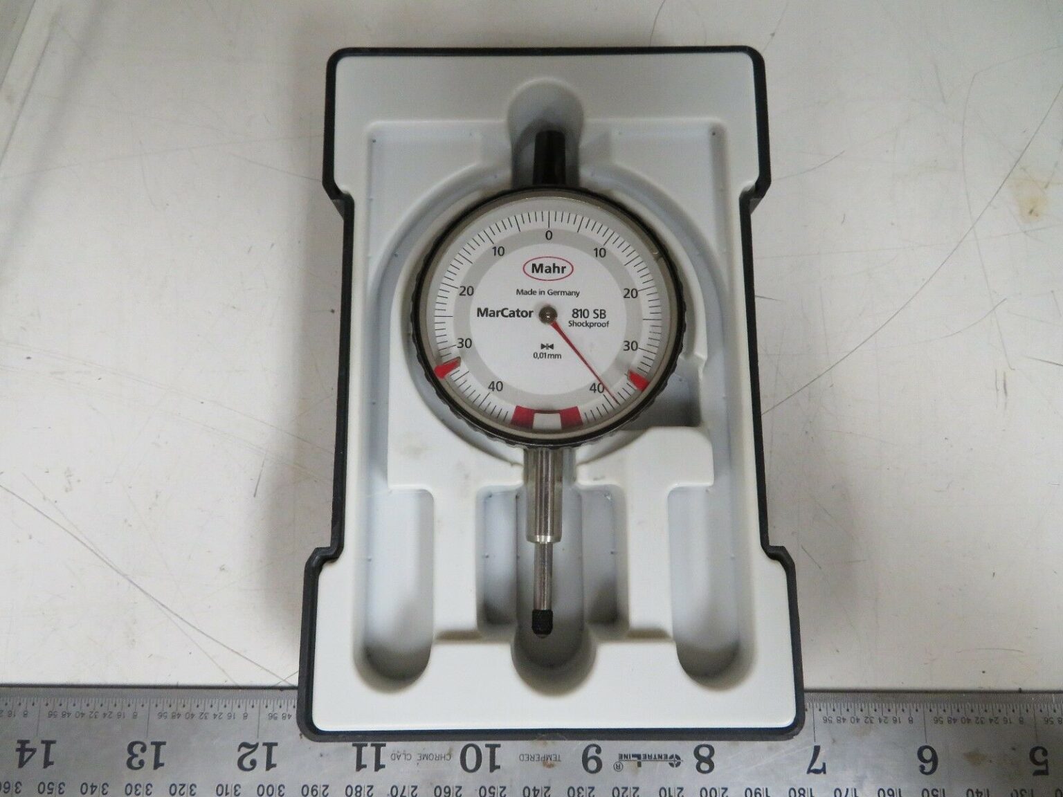 Mahr 810SB Metric Dial Drop Indicator 0.01mm AD19 – Bullseye Calibration