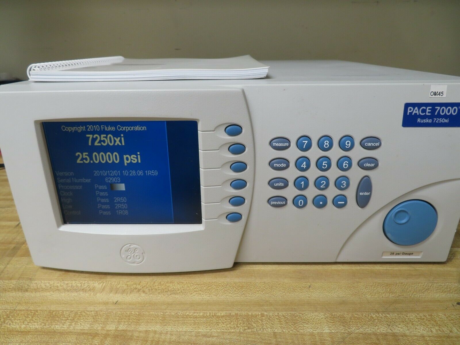 Ruska Fluke 7250xi Pace 7000 25 PSI Gauge Pressure Controller ...